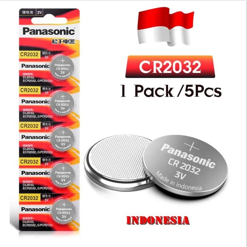 ถ่านกระดุมลิเธี่ยม Panasonic CR2032 3V 2016 2025( แผง 5 ก้อน) แท้ 100% | Shopee Thailand