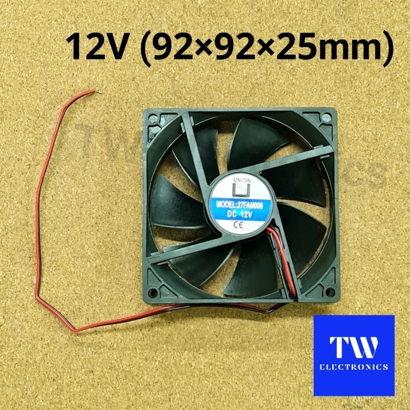 พัดลมระบายความร้อน12V3.5 นิ้ว(92x92x25mm)27FAN008,พัดลมUNION27FAN008 12V 3.5นิ้ว,Cooling fan12V3 ...