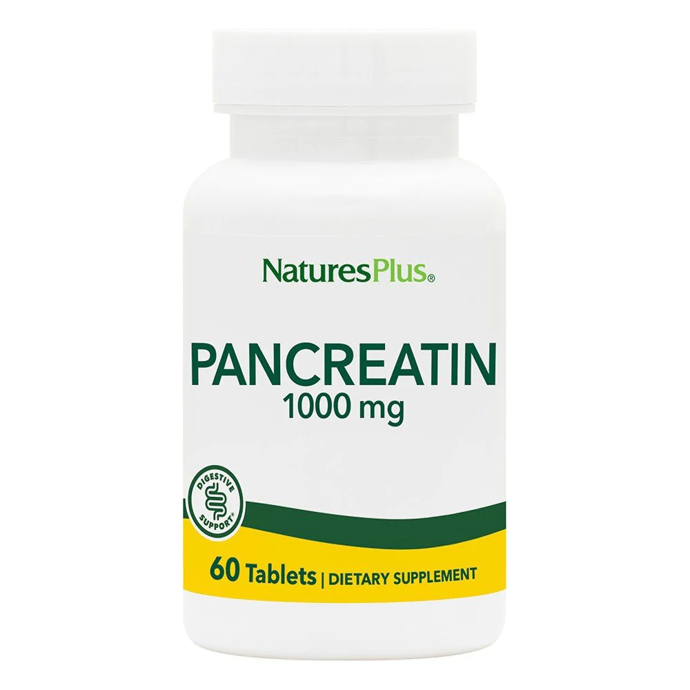 NaturesPlus Pancreatin 1000mg – 60 Tablets ♻แพนเครติน เอ็นไซม์สำหรับ ...