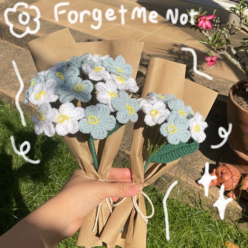 forgot me not ดอกไม้ไหมพรม ดอกไม้รับปริญญา ดอกไม้ปัจฉิม ดอกforget me ...