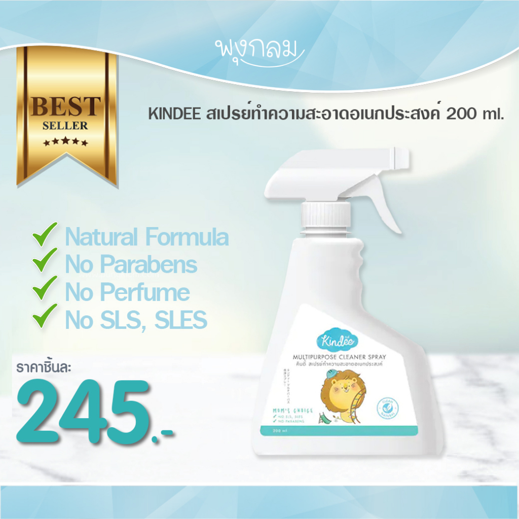 หมดอายุ 09/25 KINDEE สเปรย์ทำความสะอาดอเนกประสงค์ 200 ml. | Shopee Thailand