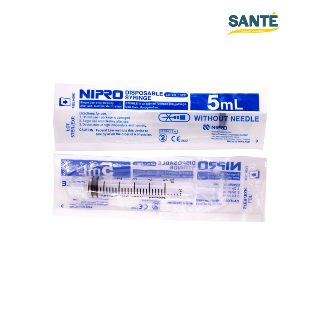 ไซริงค์ NIPRO Syringe กระบอกฉีดยา แบบไม่ติดเข็ม ไซริงค์พลาสติก ขนาด 5ml. / 10ml. / 20ml ...