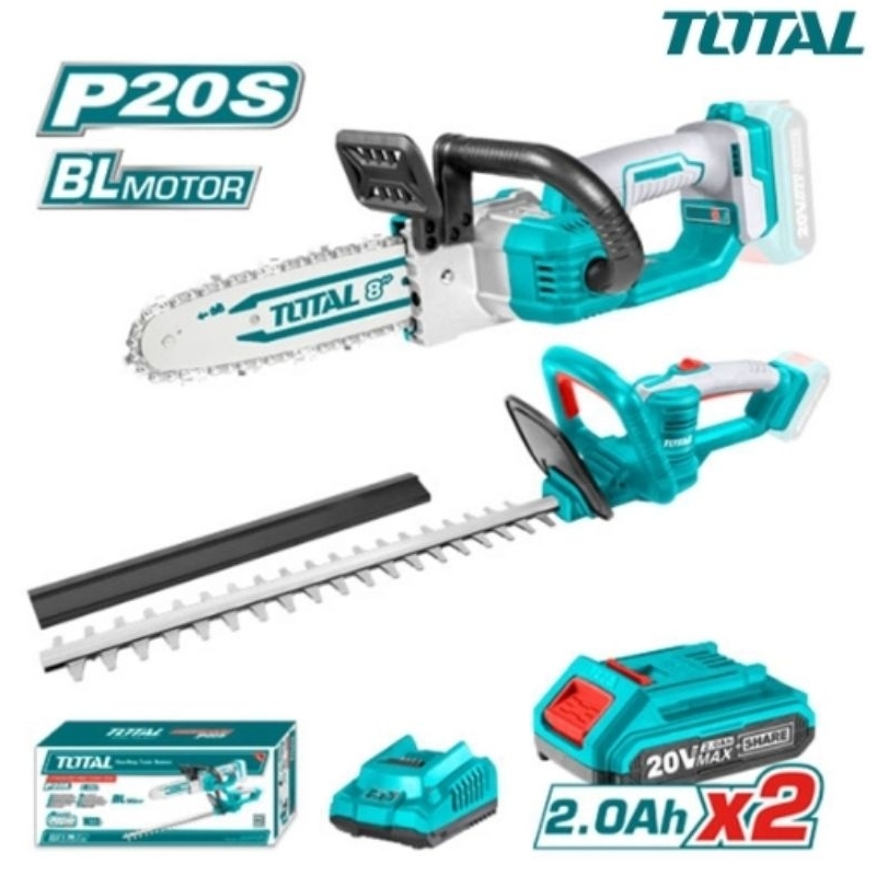 TOTAL ชุดคอมโบเลื่อยโซ่ TGSLI20851 และเครื่องตัดหญ้า THTLI20018 พร้อม ...