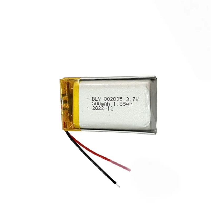 battery 802035 3.7v 500mAh หูฟังบลูทูธ MP3 MP4 DIY stere GPS แบตกล้อง ...