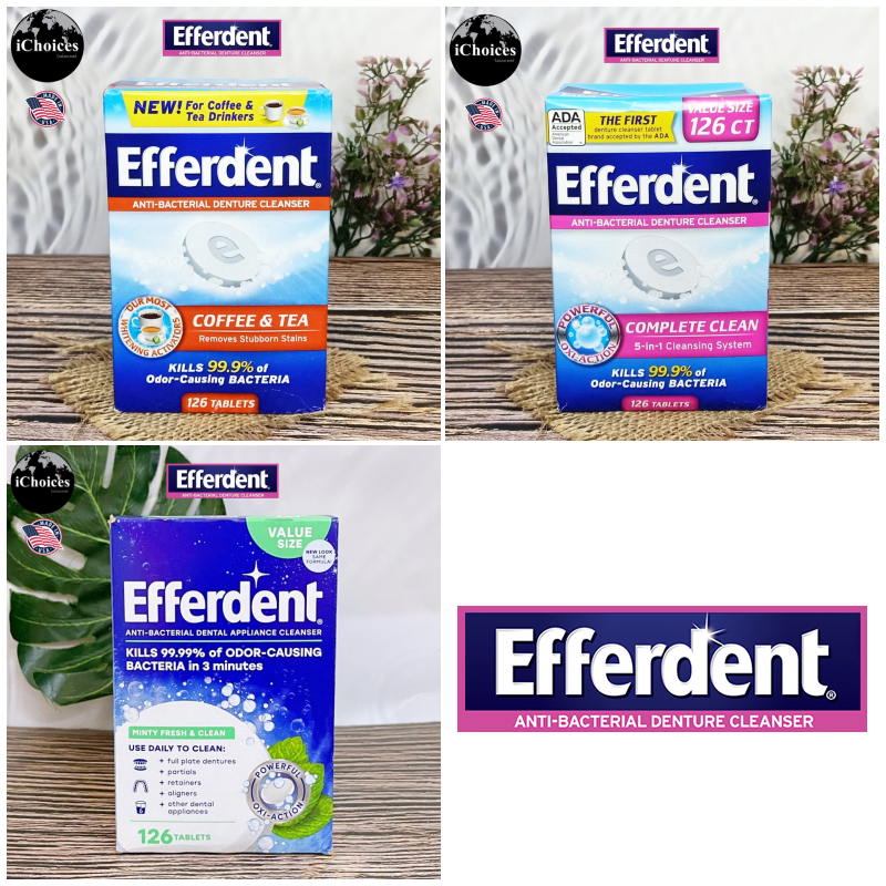 [Efferdent] Dental Appliance Cleanser 126 Tablets เม็ดฟู่ทำความสะอาดฟัน ...