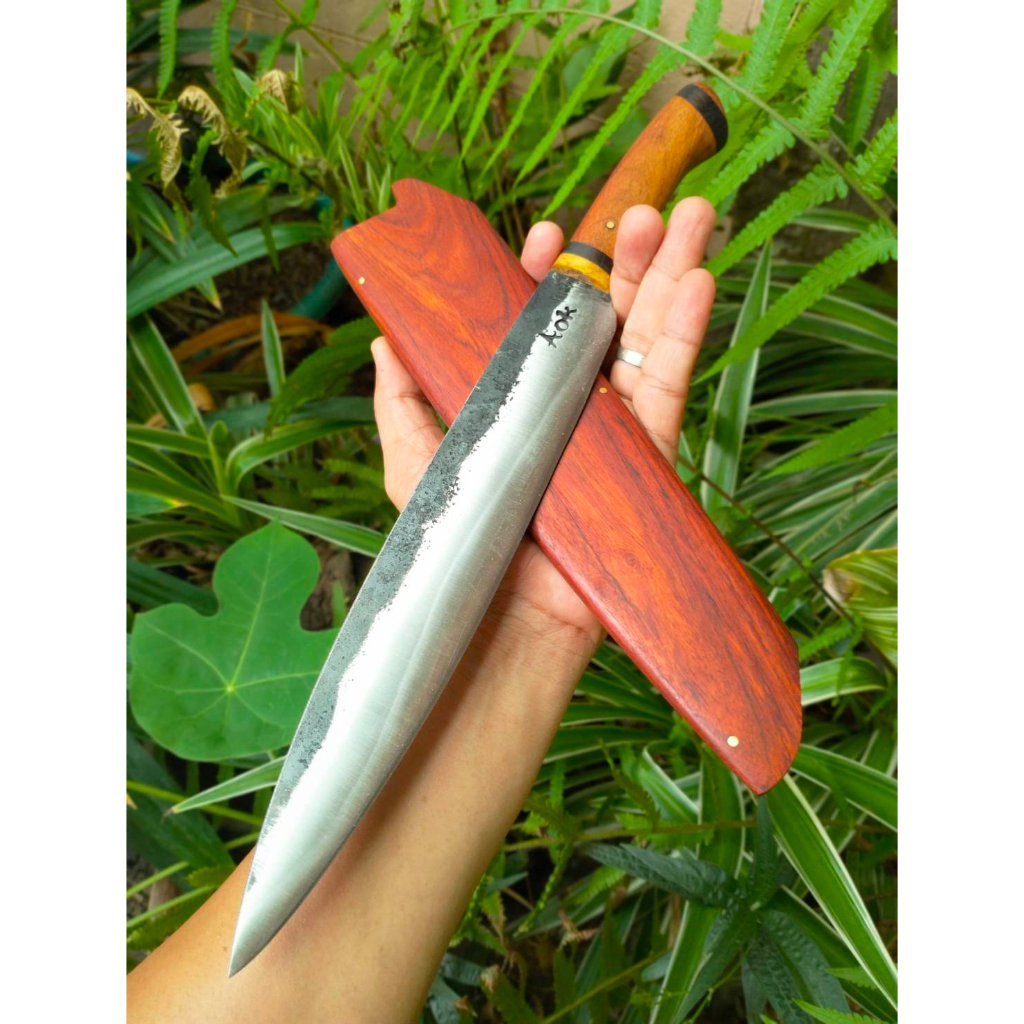 มีดเหน็บ อีเหน็บ (E-Nep) มีดอีเหน็บ มีดพก มีดเดินป่า มีดแคมป์ ใบ 9.8” SUP9 ผิวไฟ ด้ามฝักไม้พะยูง ...