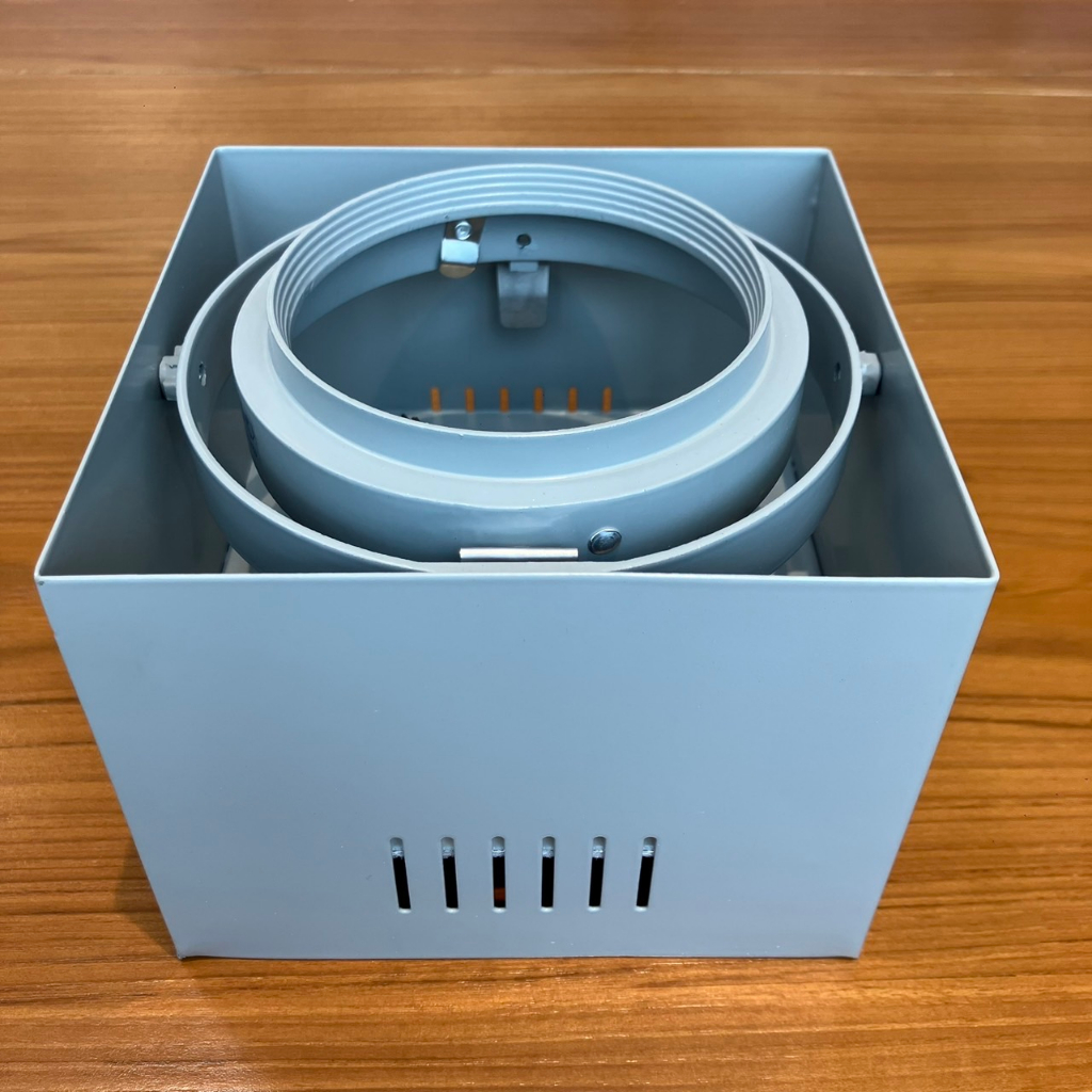 โคมไฟติดลอย ใช้งานภายใน โคมติดฝ้า ใช้กับหลอด QR111 ทรงสี่เหลี่ยมสีเทา ...