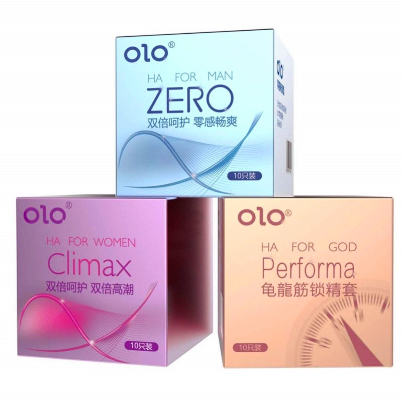 OLO 001 thin series condoms 10pcs 50/52/54mm ถุงยางอนามัยรุ่นอัพเกรด ถุงยางอนามัย แบบบาง ขนาด ...