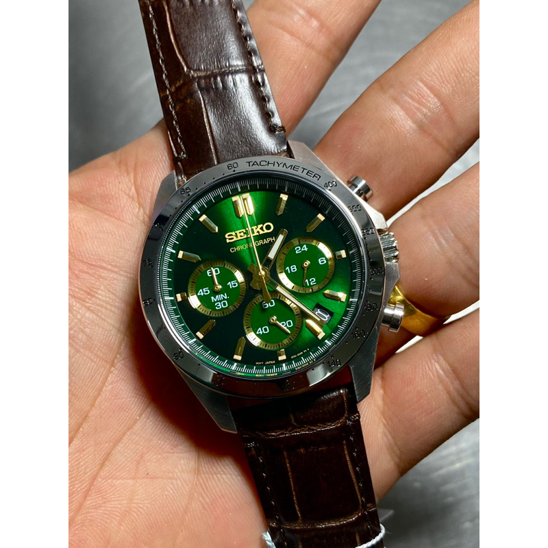 Seiko Selection Green Chronograph SBTR017 | Shopee Thailand