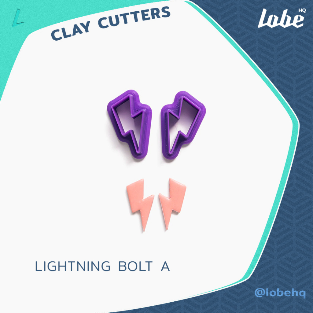 Lightning Bolt A Shape Pair of Clay Cutters / Clay Tools/ แม่พิมพ์กดดิน ...