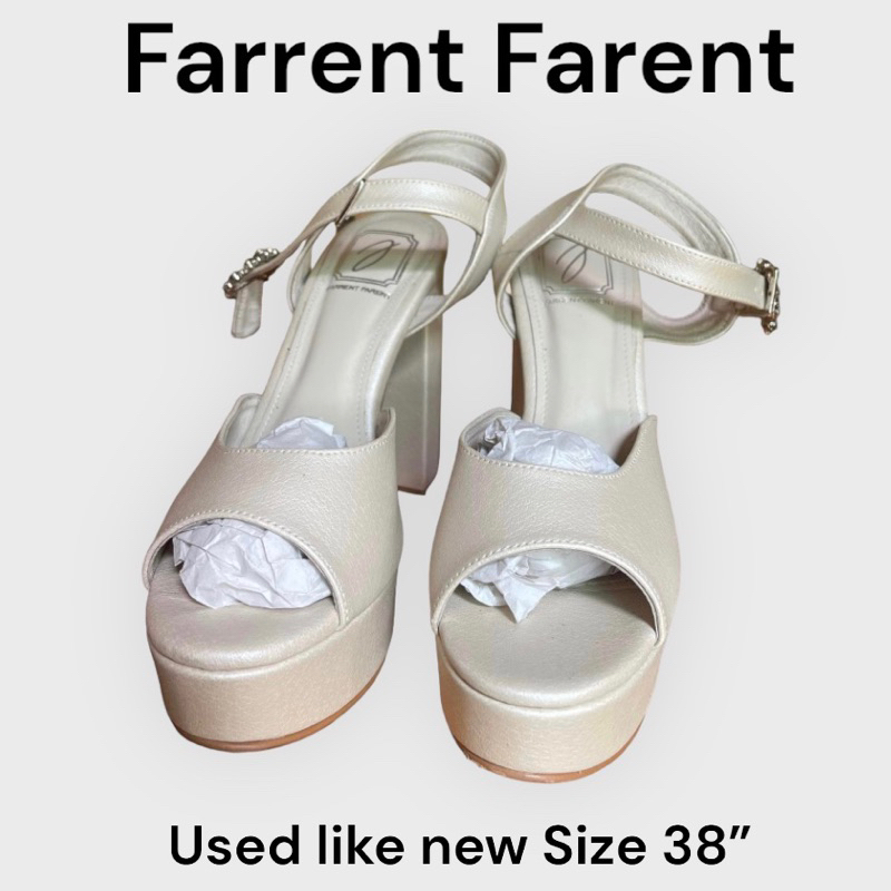 [ส่งต่อ] รองเท้าเจ้าสาว แบรนด์ Farrent Farent ไซส์ 38” สุง 4.5นิ้ว แท้ ...