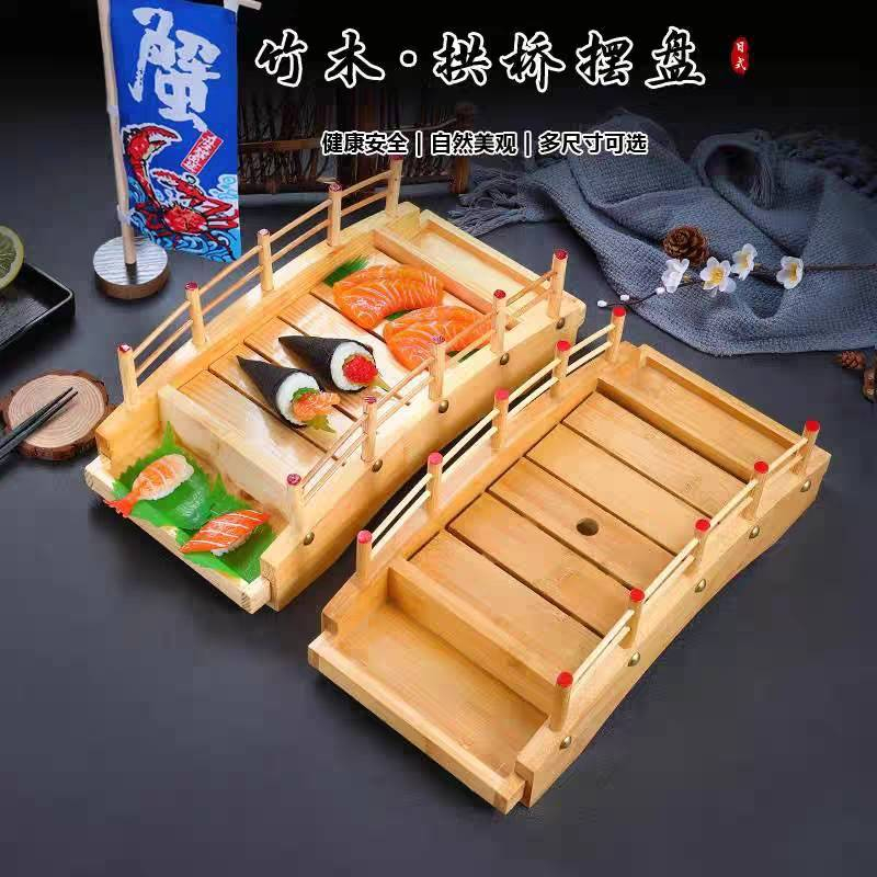 ถาดเสิร์ฟซูชิ ไม้ Wooden Sushi Bridge อาหารญี่ปุ่น เสิร์ฟสร้างสรรค์ ตก ...