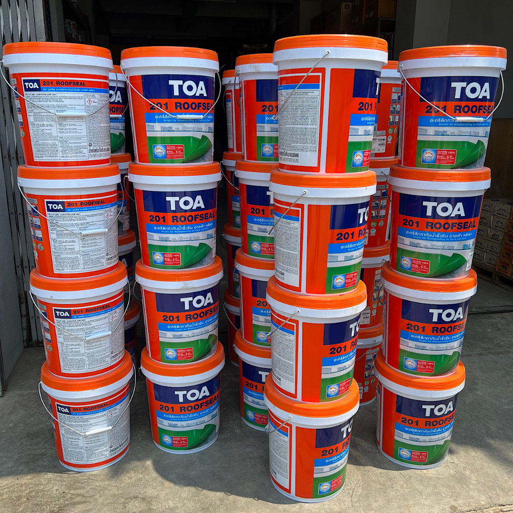 TOA 201 Roofseal ขนาด 20kg (สีขาว,เทา,น้ำตาล,น้ำเงิน,เขียว) กันรั่วซึม ...