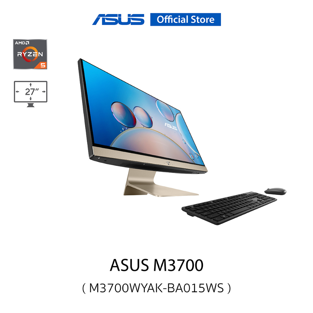 ASUS AiO M3700 (M3700WYAK-BA015WS), all-in-one, 27" FHD, AMD Ryzen™ 5 5625U, 16GB DDR4, 512GB ...