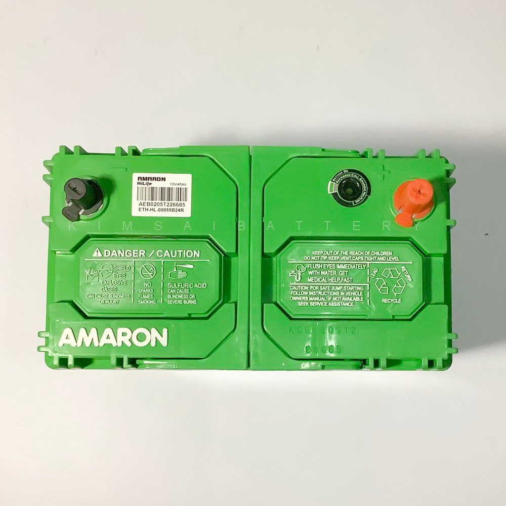 Amaron 55B24 Hi-life /45Ah /380cca /ยxกxส=238x129x227 มม.แบตเตอรี่อายุ ...