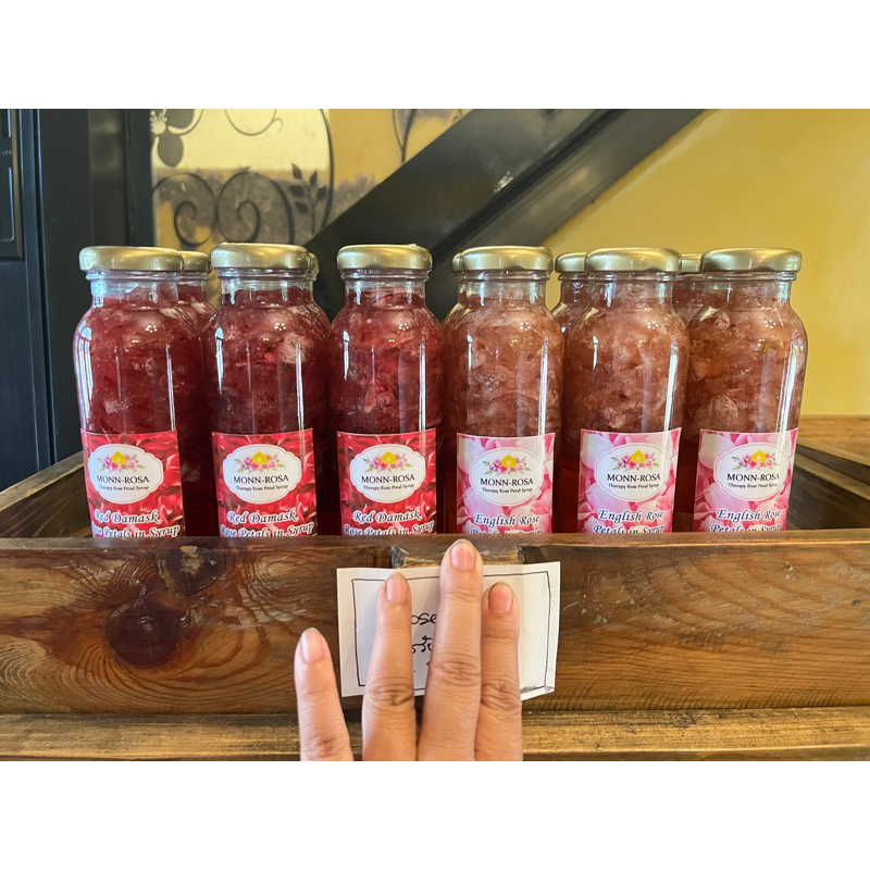 ไซรัปกุหลาบพร้อมกลีบ Rose syrup with pollens 300 ml. | Shopee Thailand