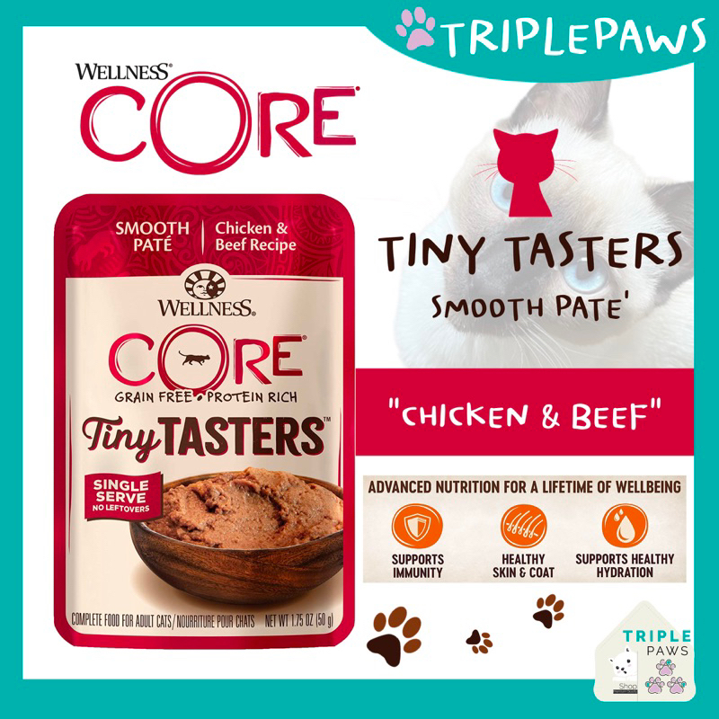 (พร้อมส่ง)Wellness CORE Tiny Tasters Pate Wet Cat Food ขนาด 50g ...