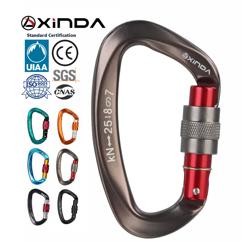 คาราบิเนอร์ Xinda รูปตัว D เกรดปีนเขา 25KN แบบสกรูหมุนล็อค รุ่น XD-Q9628 | Shopee Thailand