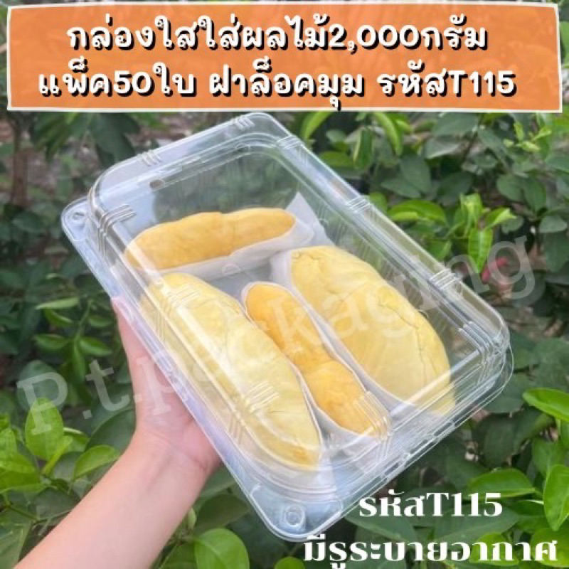 กล่องใสใส่ผลไม้ เจาะรู ฝาล็อค (บรรจุได้ถึง2- 2.5 กิโล)(50ชิ้น/แพ๊ค)รหัส T115 | Shopee Thailand