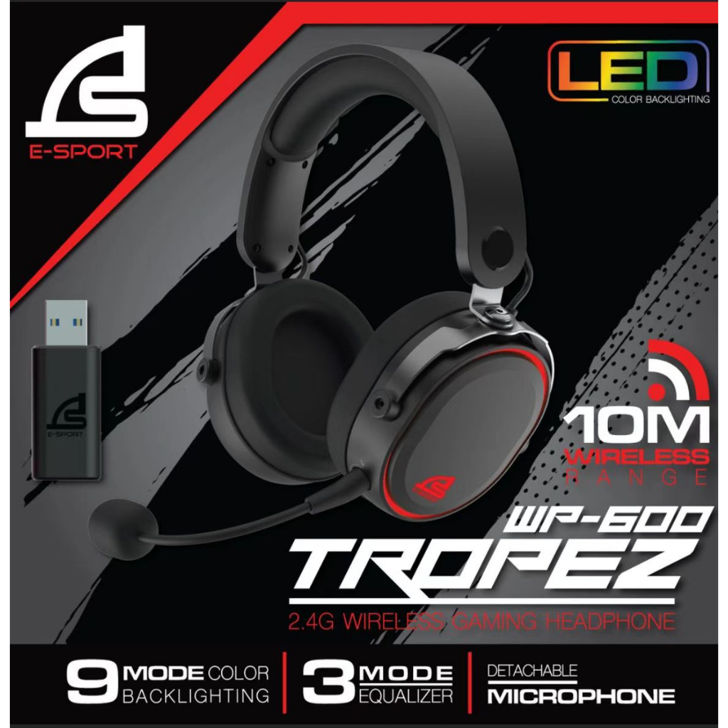 SIGNO E-Sport รุ่น WP-600 2.4G Wireless Gaming Headphone หูฟังเกมมิ่ง ...