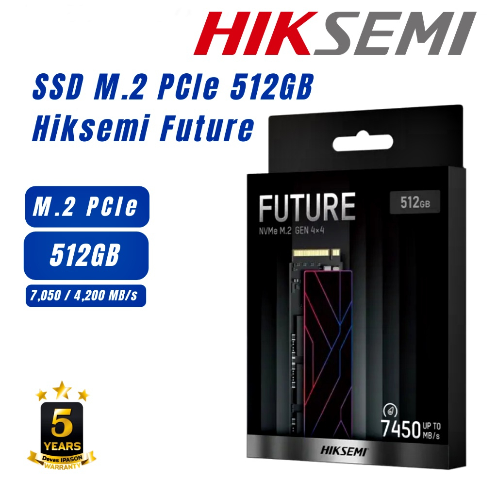 512 GB SSD (เอสเอสดี) HIKSEMI FUTURE CONSUMER SSD - PCIe 4x4/NVMe M.2 ...