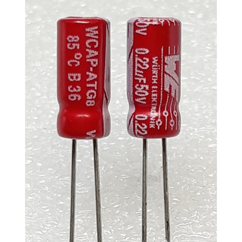 WE ATG-8 0.22uf 50v (ราคา10ตัว) capacitor ตัวเก็บประจุ คาปาซิเตอร์ ...