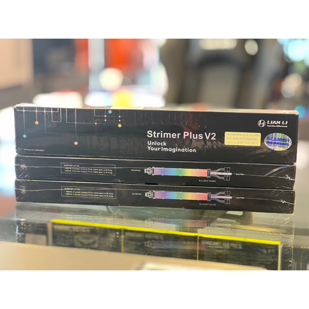LIAN LI Strimer Plus V2 For 12VHPWR GPU connector 3X8 PIN to 12+4-PIN 8 ...