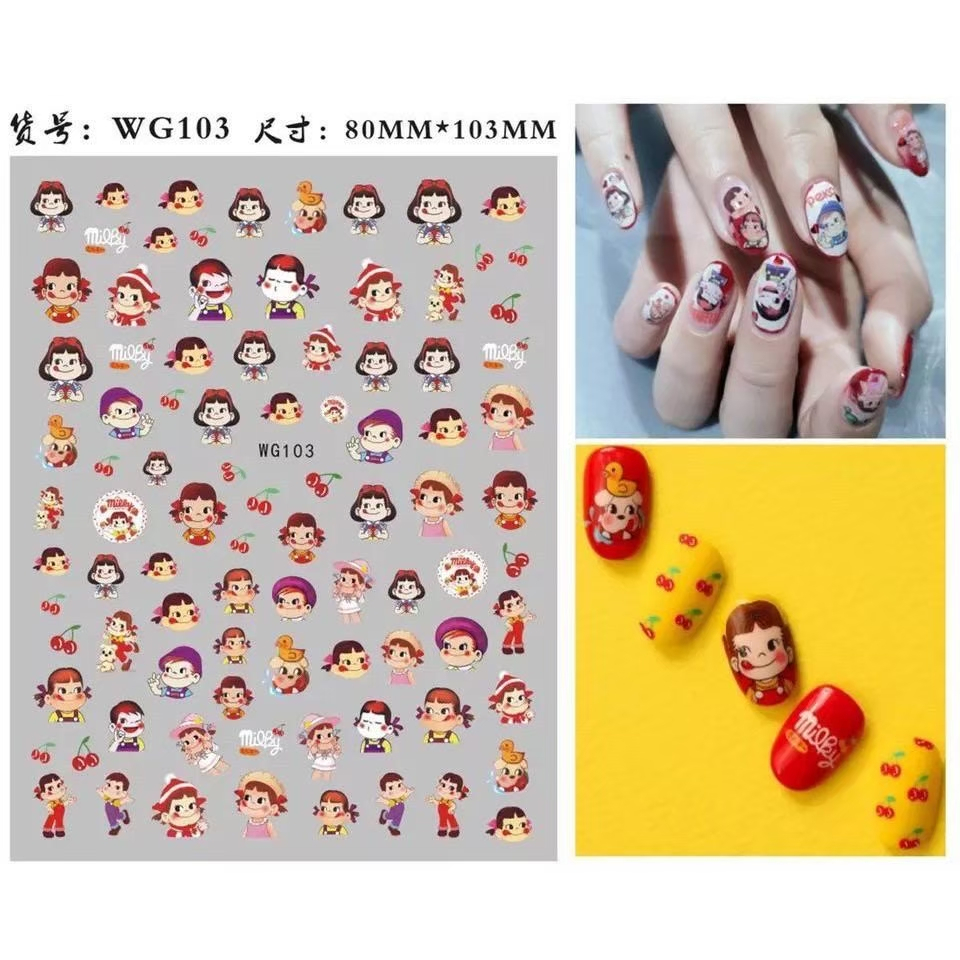 WG ️ สติ๊กเกอร์ติดเล็บ ลายการ์ตูนน่ารักๆ | Shopee Thailand