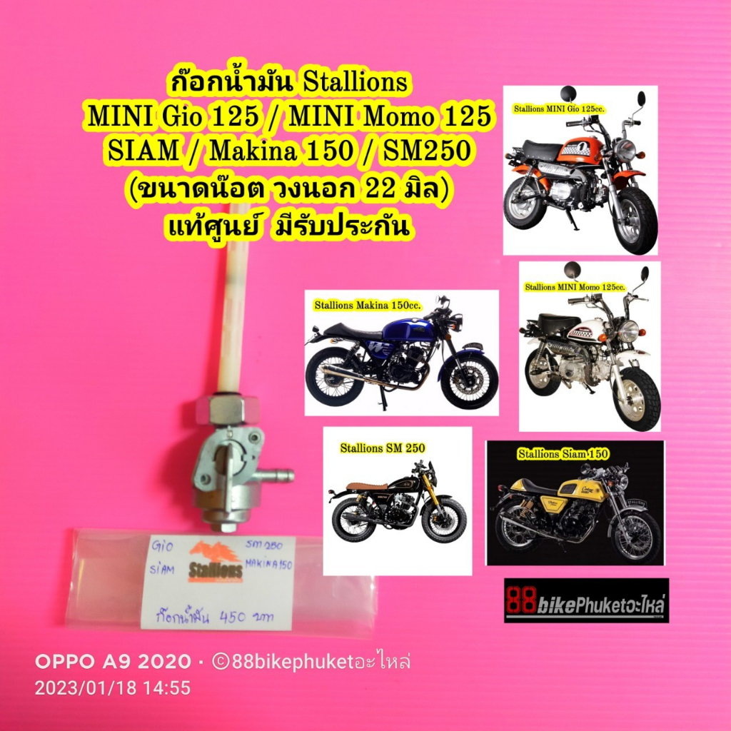 ก๊อกน้ำมัน Stallions Mini Gio 125 / Mini Momo 125 / Siam แท้ศูนย์ วาล์ว ...