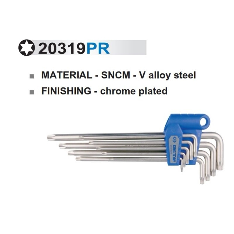 KINGTONY 20319PR ประแจตัวแอล ท็อค ยาว 9 ตัวชุด T10-T50 ประแจท็อคยาว KI ...