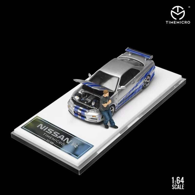 Time Micro First and Furious Nissan Skyline GTR R34 Figures Paul Scale ...