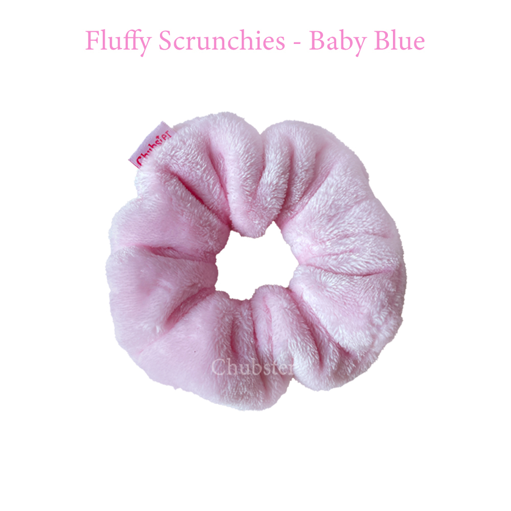 Baby Pink (ไซส์ 14 cm.) Fluffy Scrunchie ยางรัดผม ขนสั้นนุ่มนิ่ม ยางรัด ...