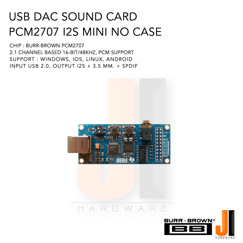 USB DAC sound card PCM2707 I2S Mini for PC, Tablet, Laptop, Smart Phone ...