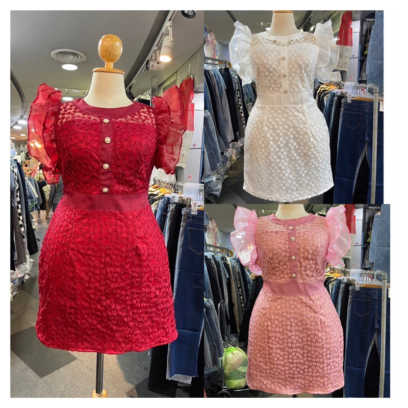 เดรสสาวอวบ อก 38-42 เดรสลูกไม้สาวอวบ เดรสออกงานสาวอวบ dress plussize | Shopee Thailand