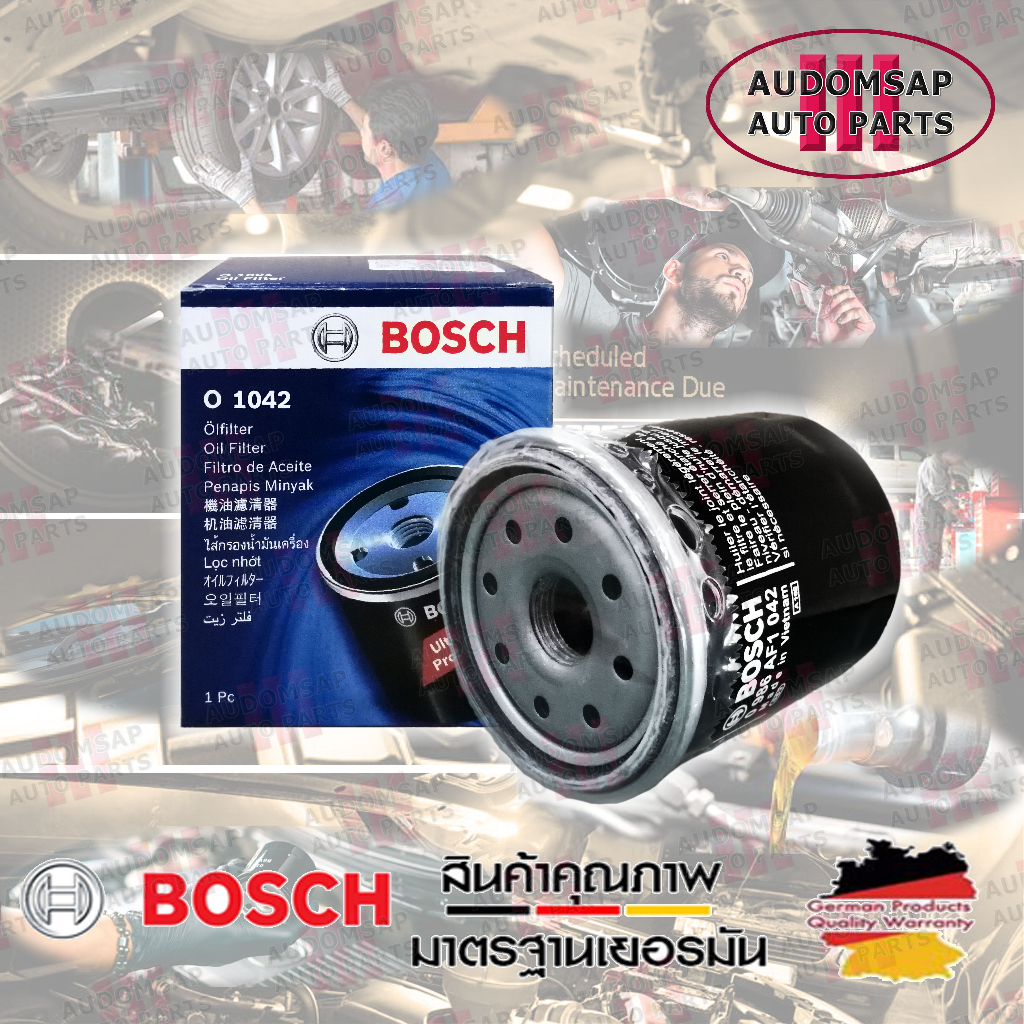 ไส้กรองน้ำมันเครื่อง BOSCH รุ่น O1042 สำหรับ TOYOTA รุ่น Hilux Revo ...