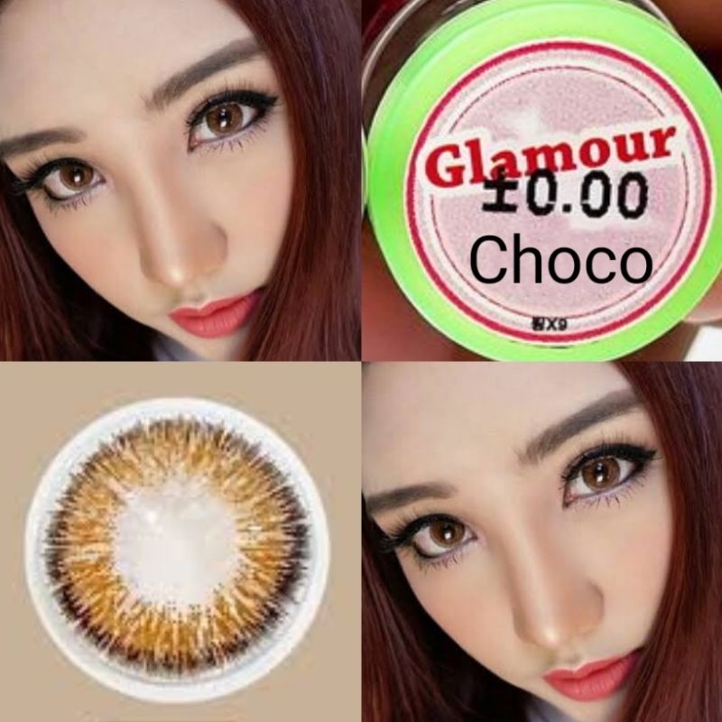 คอนแทคเลนส์ รุ่น Glamour สีเขียว/ดำ/เทา/ตาล/ม่วง/Choco Green/Black/Gray/Brown/Choco มีค่าสายตา ...