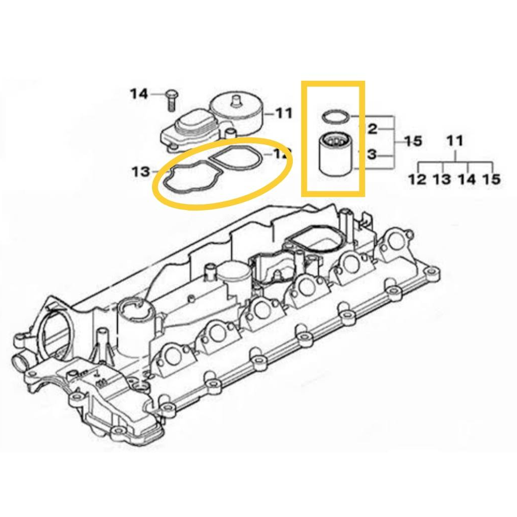 #ชุดปะเก็นพร้อมไส้กรองท่ออากาศหายใจบีเอ็มดับเบิลยูBMWบอดี้e46/e39/x5 ...