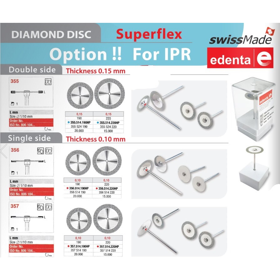 [ ยี่ห้อ Edenta ] Diamond Disc Superflex มีแบบคม2ด้าน คมด้านใน คมด้าน ...