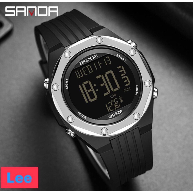 นาฬิกา sanda รุ่น 6093 ของแท้ 💯% วัดอุณหภูมิได้ !!! | Shopee Thailand