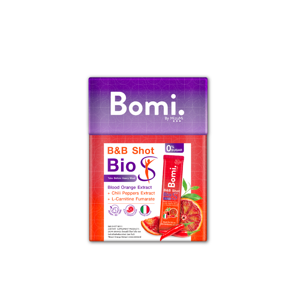 Bomi Bio S Cocoa / Fiber / Coffee โกโก้ ไฟเบอร์ กาแฟ / B&B Shot รสส้ม ...