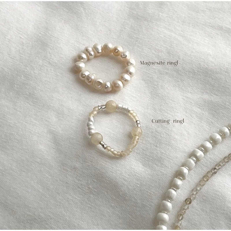 แหวนมุกสีครีม Magnesite ringl | Shopee Thailand