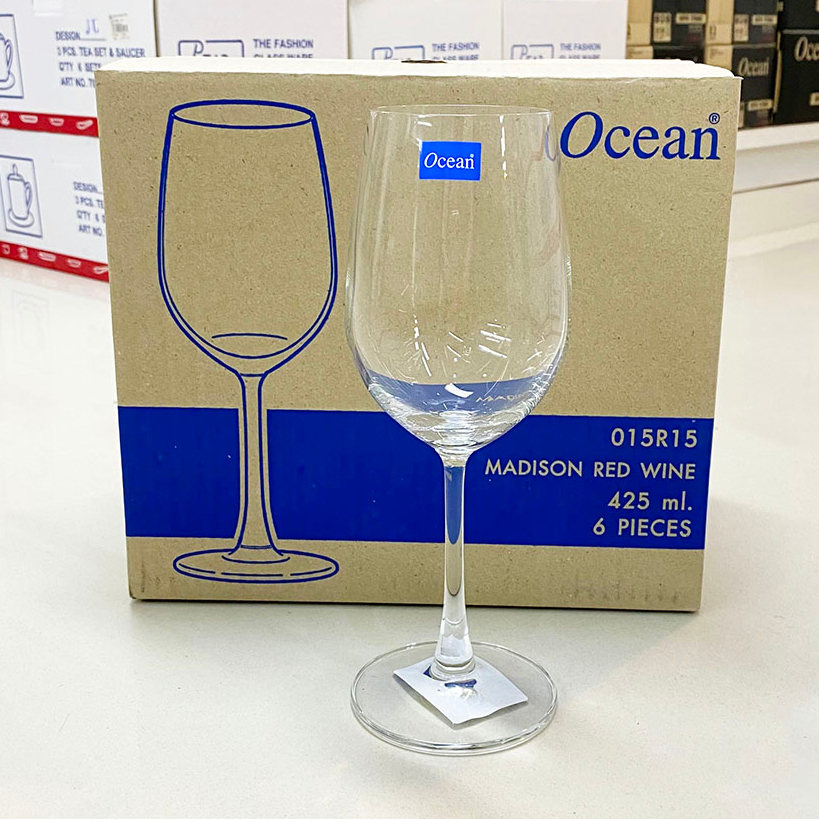 [กล่อง 6ใบ /1015R15] แก้วไวน์แดง 425 มล l Ocean MADISON Red Wine Glass ...