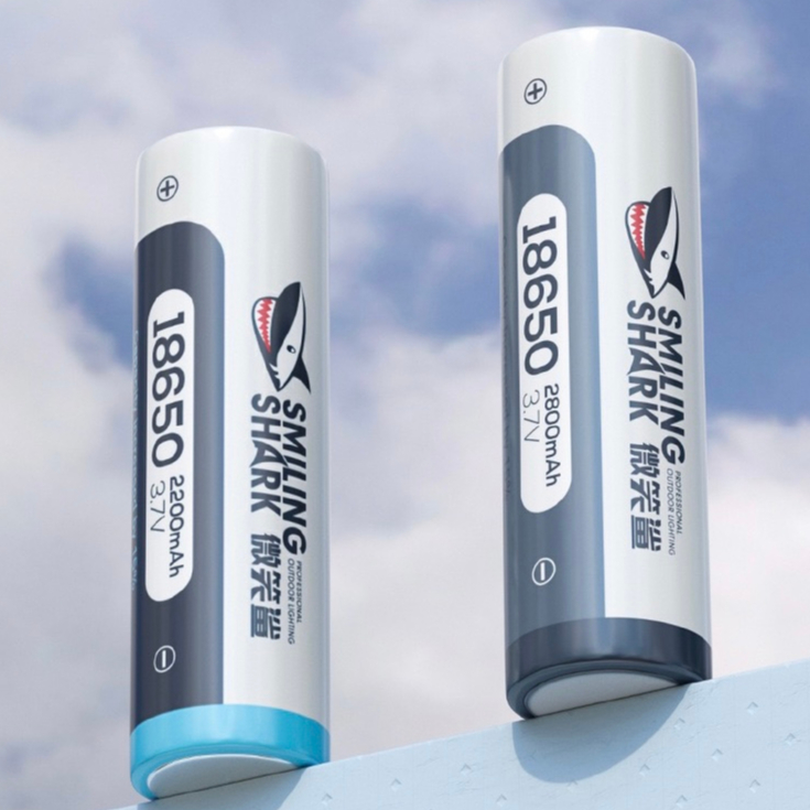 แบตเตอรี่ลิเธียม smiling shark 18650 2800mAh ของแท้ความจุขนาดใหญ่ 3.7v ...