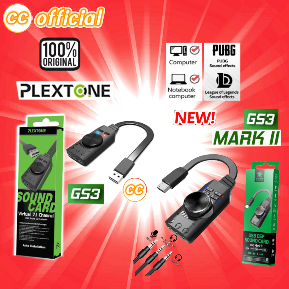 USB Sound PLEXTONE GS3 Mark II USB External Gaming Sound Card Virtual 7 ...