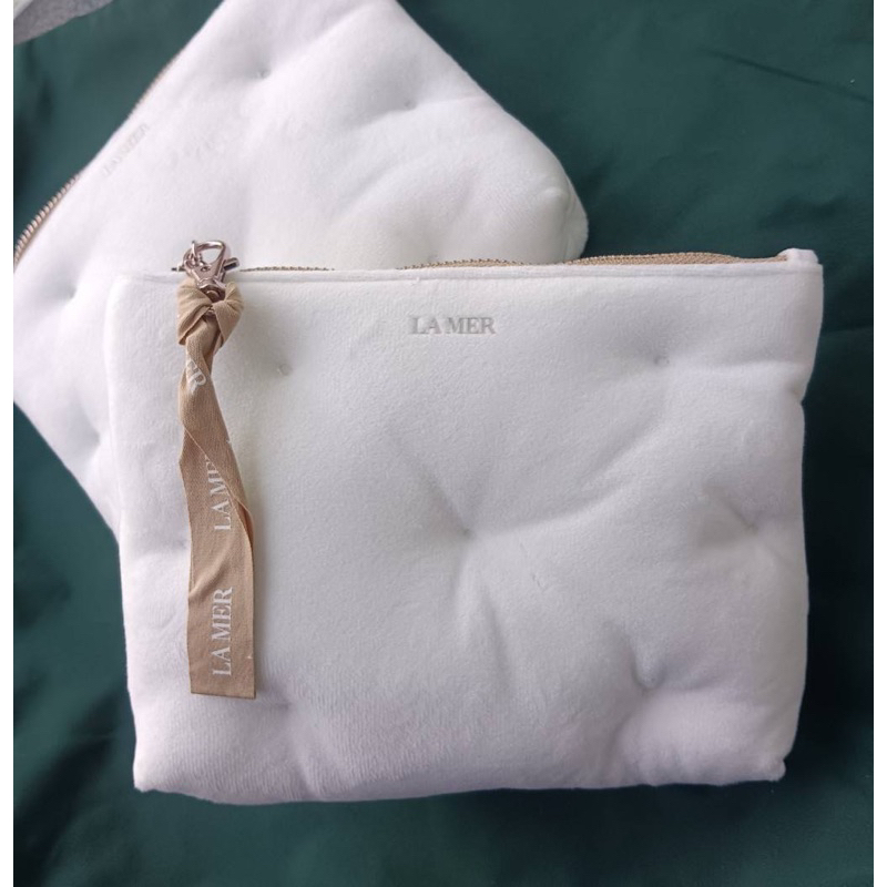 La Mer Pouch Cosmetic Bag ( ขาวซิปน้ำตาล ) | Shopee Thailand