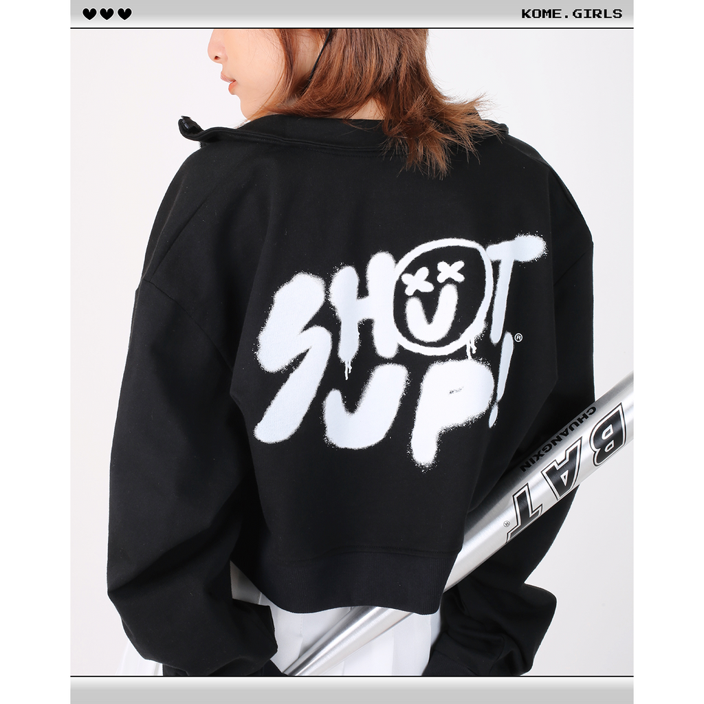kome.offi เสื้อแจ็คเก็ตทรงครอป รุ่น Shxt up jacket | Shopee Thailand