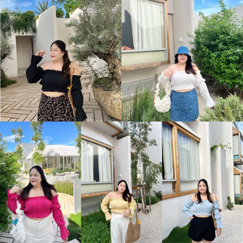 (พร้อมส่ง*) ปาดไหล่สาวอวบสองชั้น 5 สี (O7) | Shopee Thailand