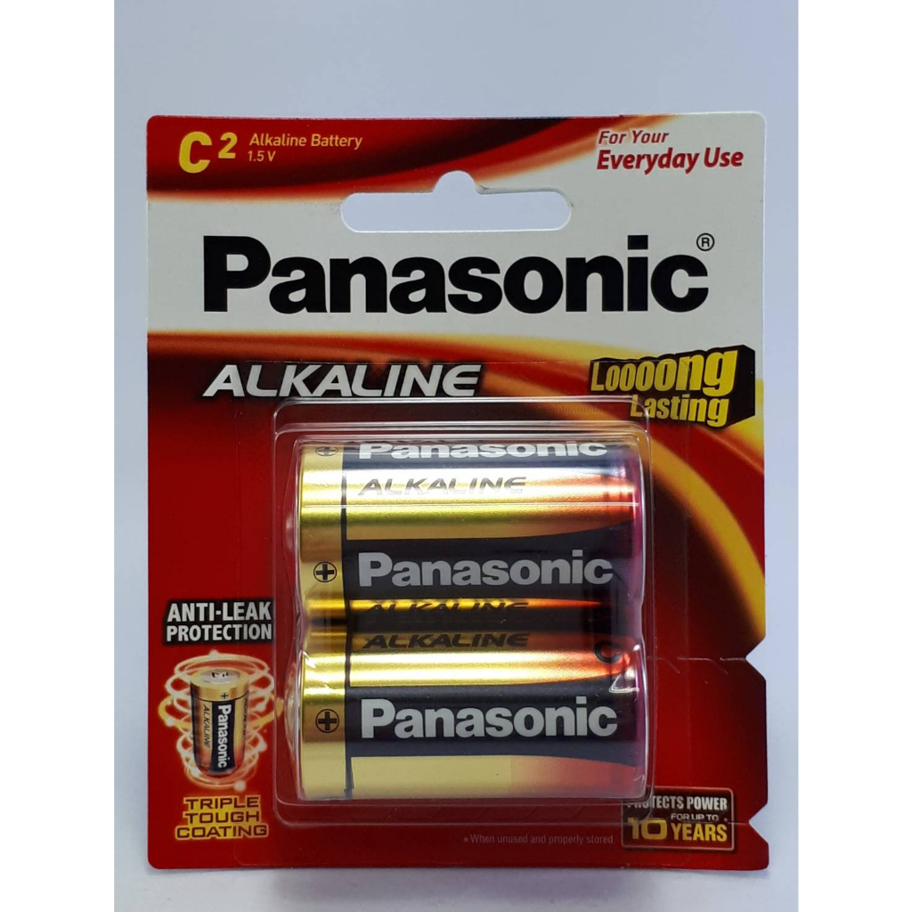 Panasonic Alkaline C แพ็ค 2 ก้อน จำนวน 6 แพ็ค (12 ก้อน) | Shopee Thailand