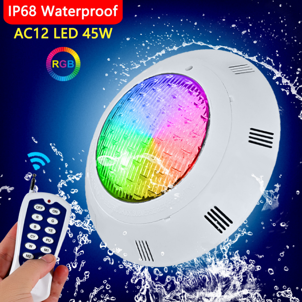 ฟสระว่ายน้ำSwimming pool LEDไฟใต้น้ำสะแตนเลส LED IP68 18w-25W-35w-45w RGBจะพร้อมรีโมทให้AC/DC12V ...