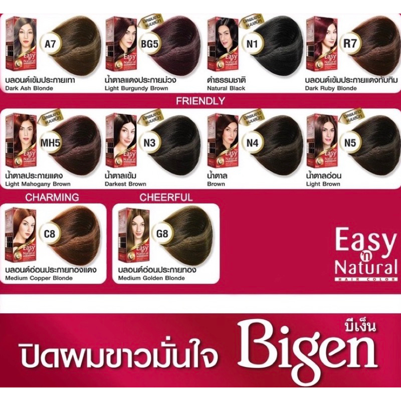 Bigen Easy N Natural บีเง็น อี่ซี่ส์ แอนด์ เนเชอร์รัล ยาย้อมผมปิดผมขาว ...